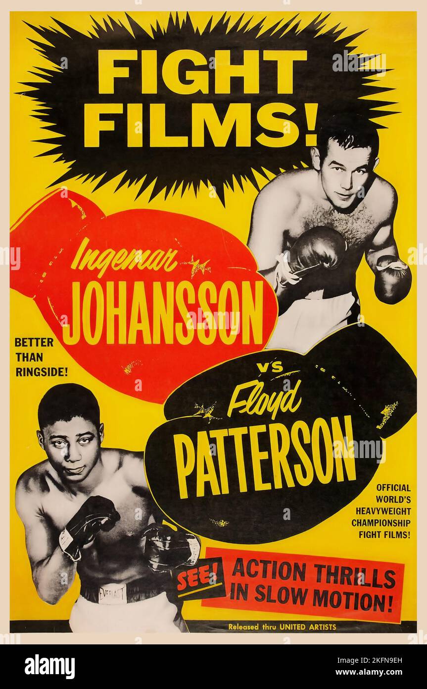 Johansson vs Patterson (United Artists, 1960). Boxing Poster - Fight ...