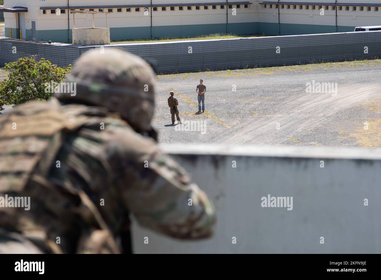 A U.S. Soldier with the 58th Military Police Company confronts a ...