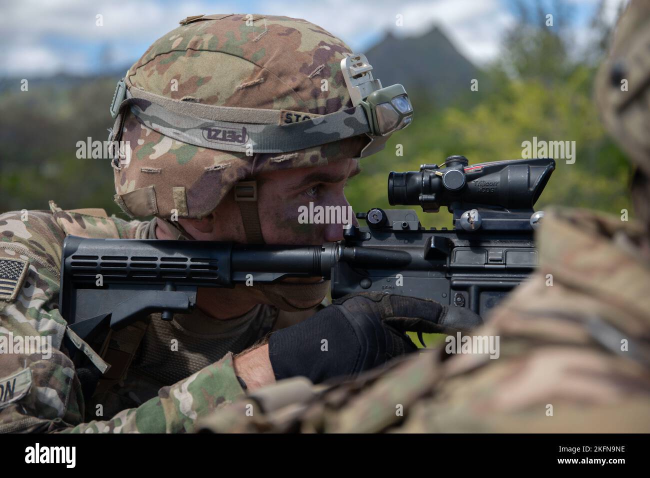 U.S. Army 1st Lt. Brandon Stockton, a squad leader with 58th Military ...