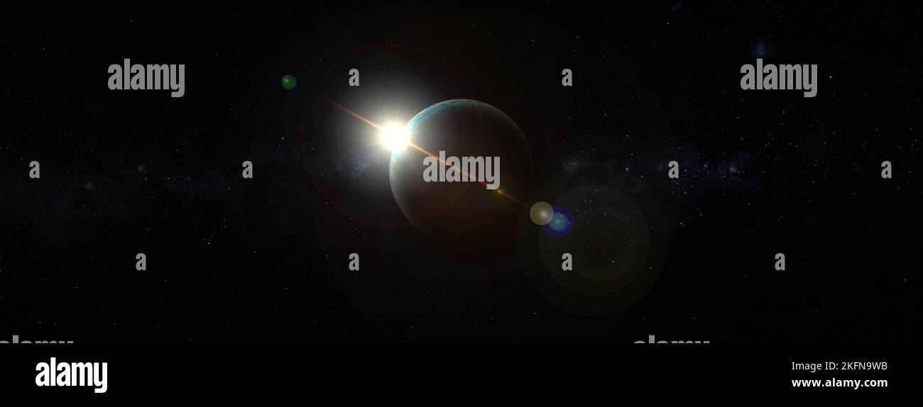 A wallpaper of planets floating in the magical galaxies Stock Photo - Alamy