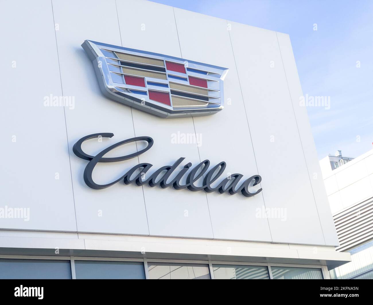 Sankt-Petersburg, Russian, October 30, 2022: Cadillac dealership ...
