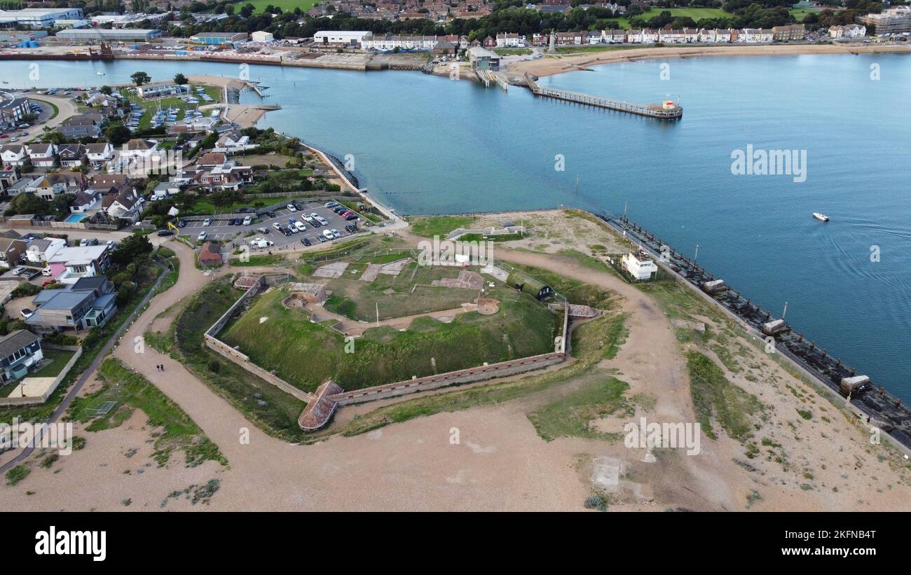 Aerial view of Shoreham Fort Stock Photo - Alamy