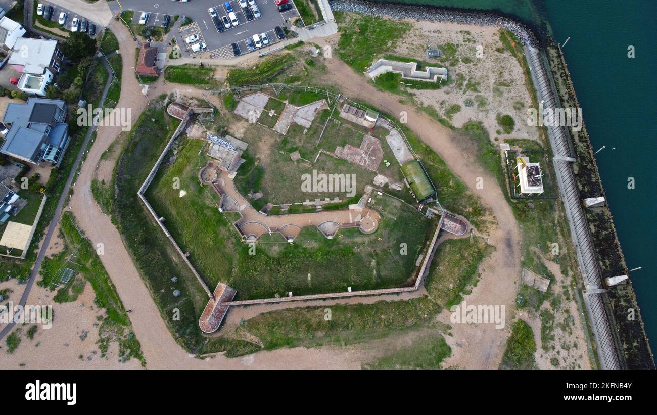 Aerial view of Shoreham Fort Stock Photo - Alamy