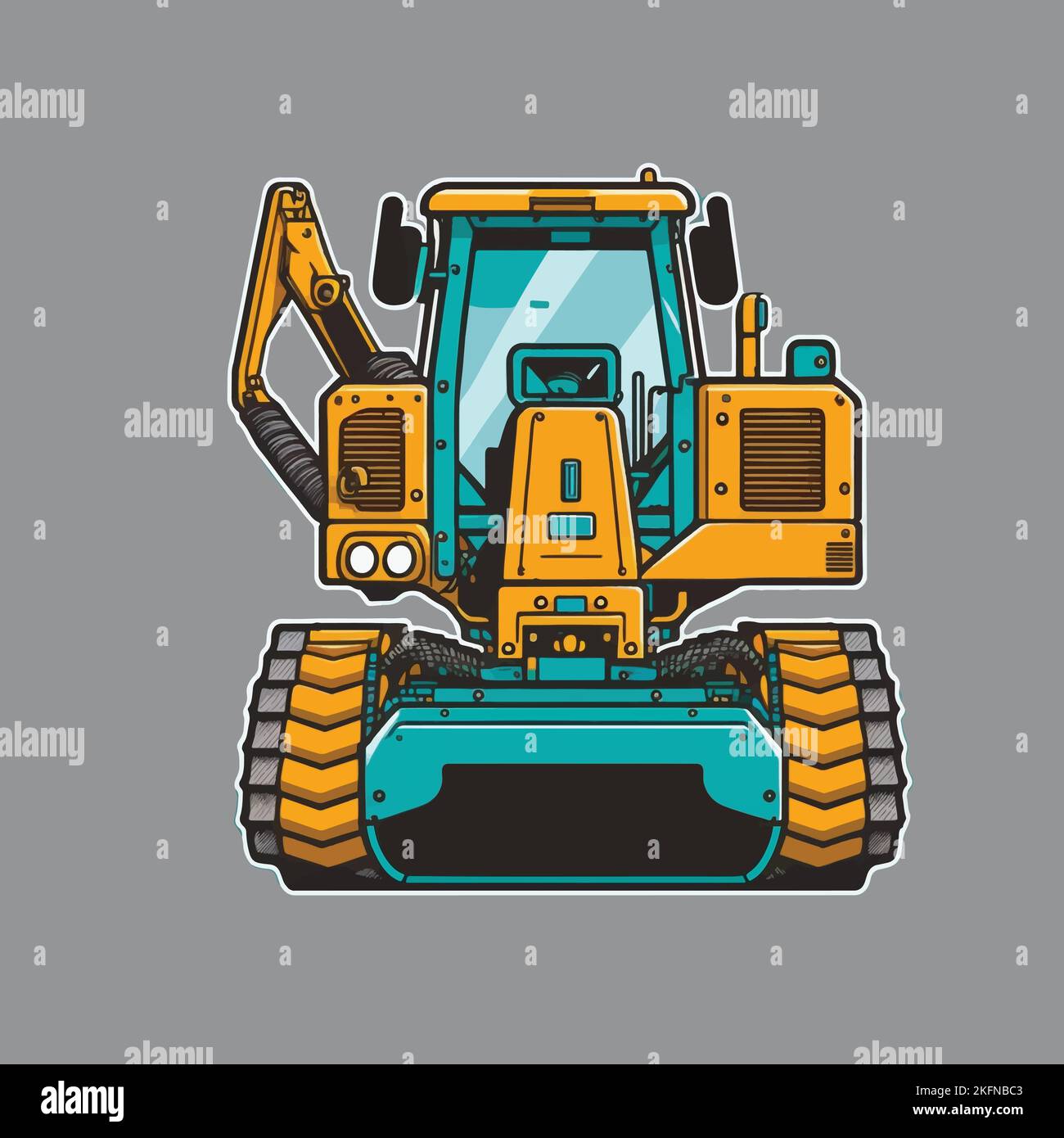 Bulldozer digger construction vehicle cartoon hi-res stock photography ...