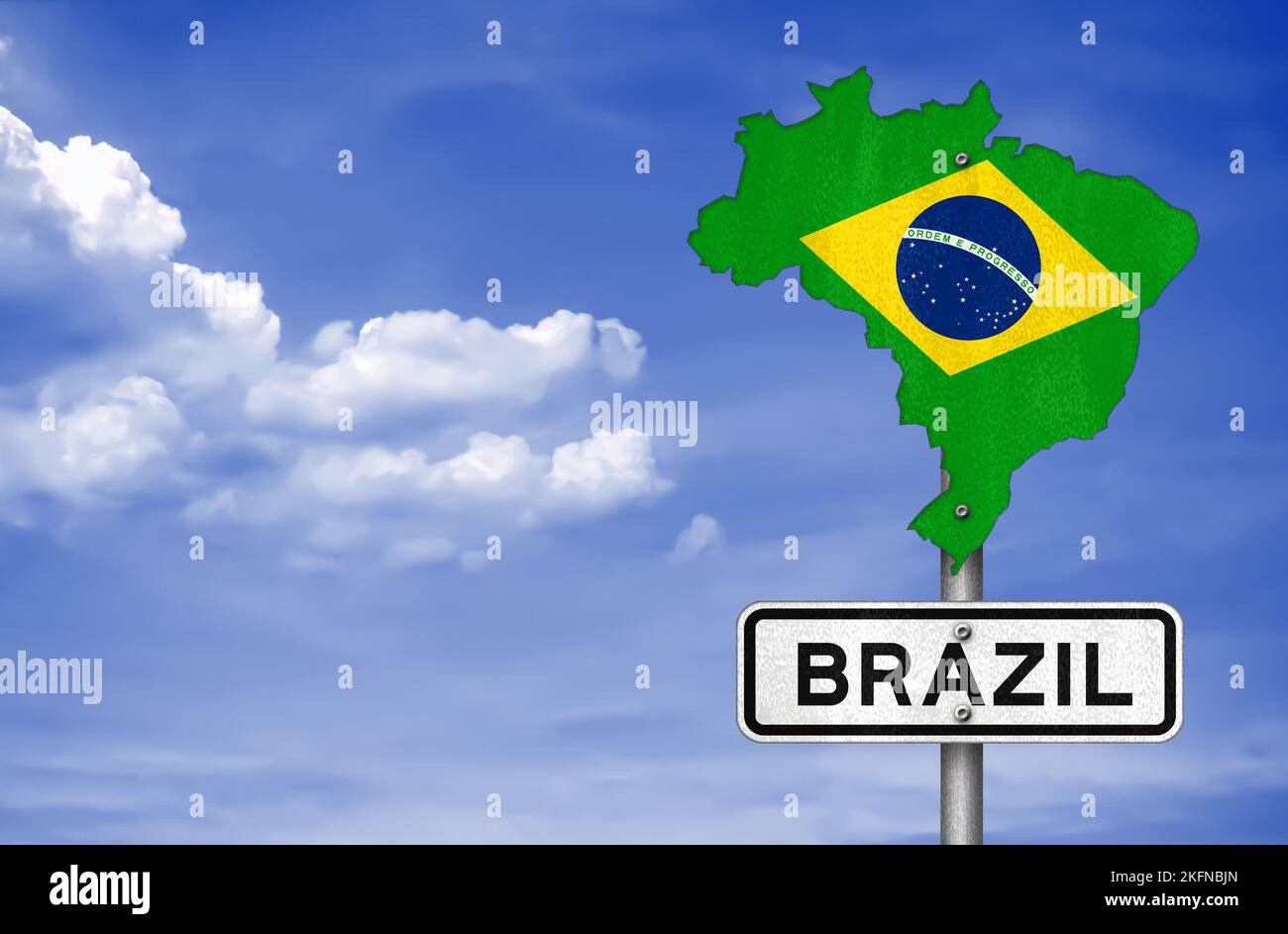 Brazil - road sign map Stock Photo - Alamy