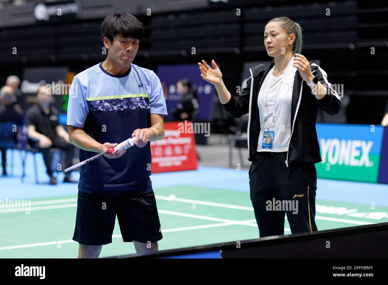 SYDNEY, AUSTRALIA - NOVEMBER 18: Nathan Tang of Australia with coach ...
