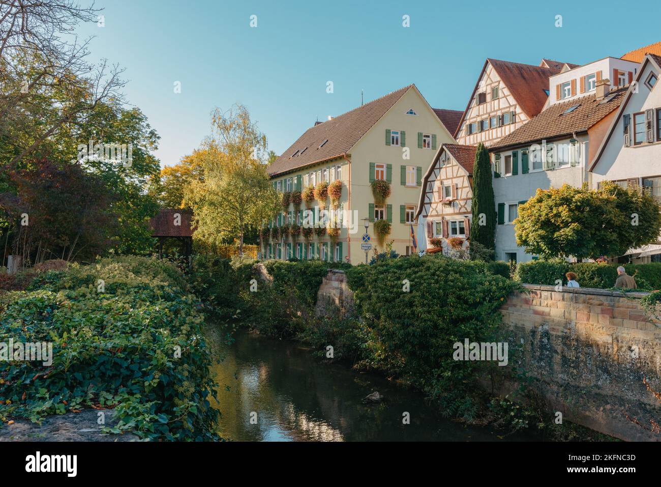 Old national German town house. Old Town is full of colorful and well ...