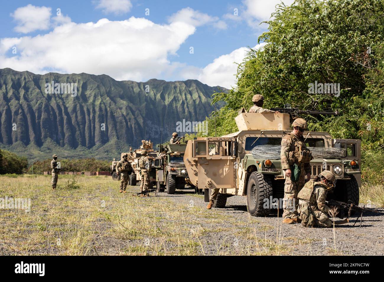 U.S. Soldiers with 2nd Platoon, 58th Military Police Company, conduct a weapons operability ...