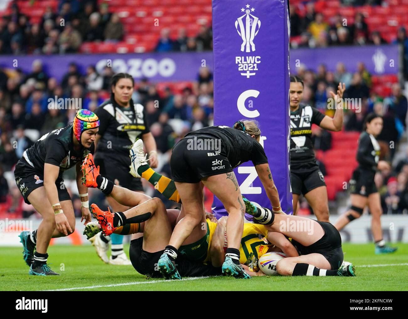 Australia's Kennedy Cherrington scores a try during the Women's Rugby ...