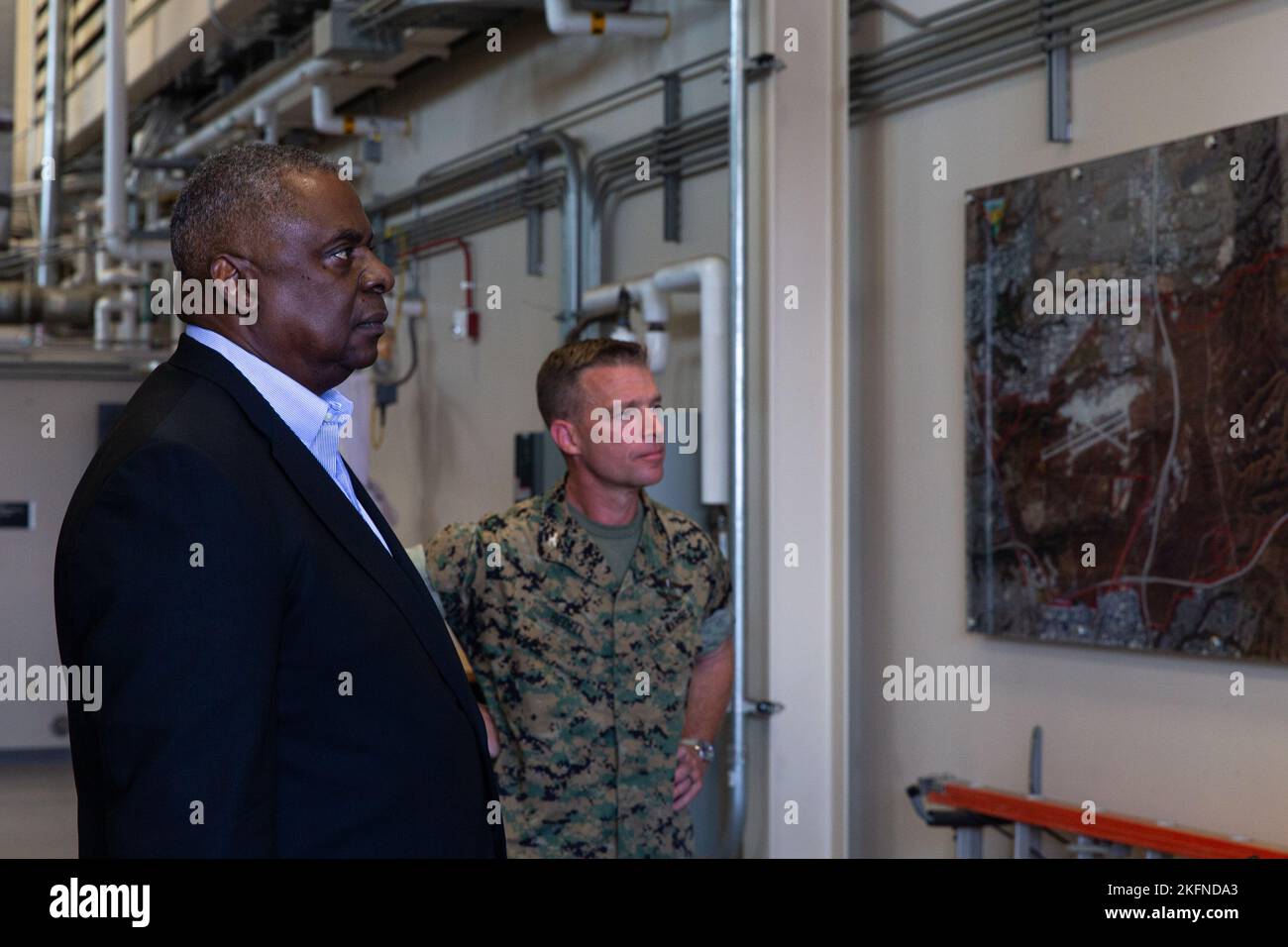 Secretary of Defense Lloyd J. Austin III, tours Marine Corps Air ...