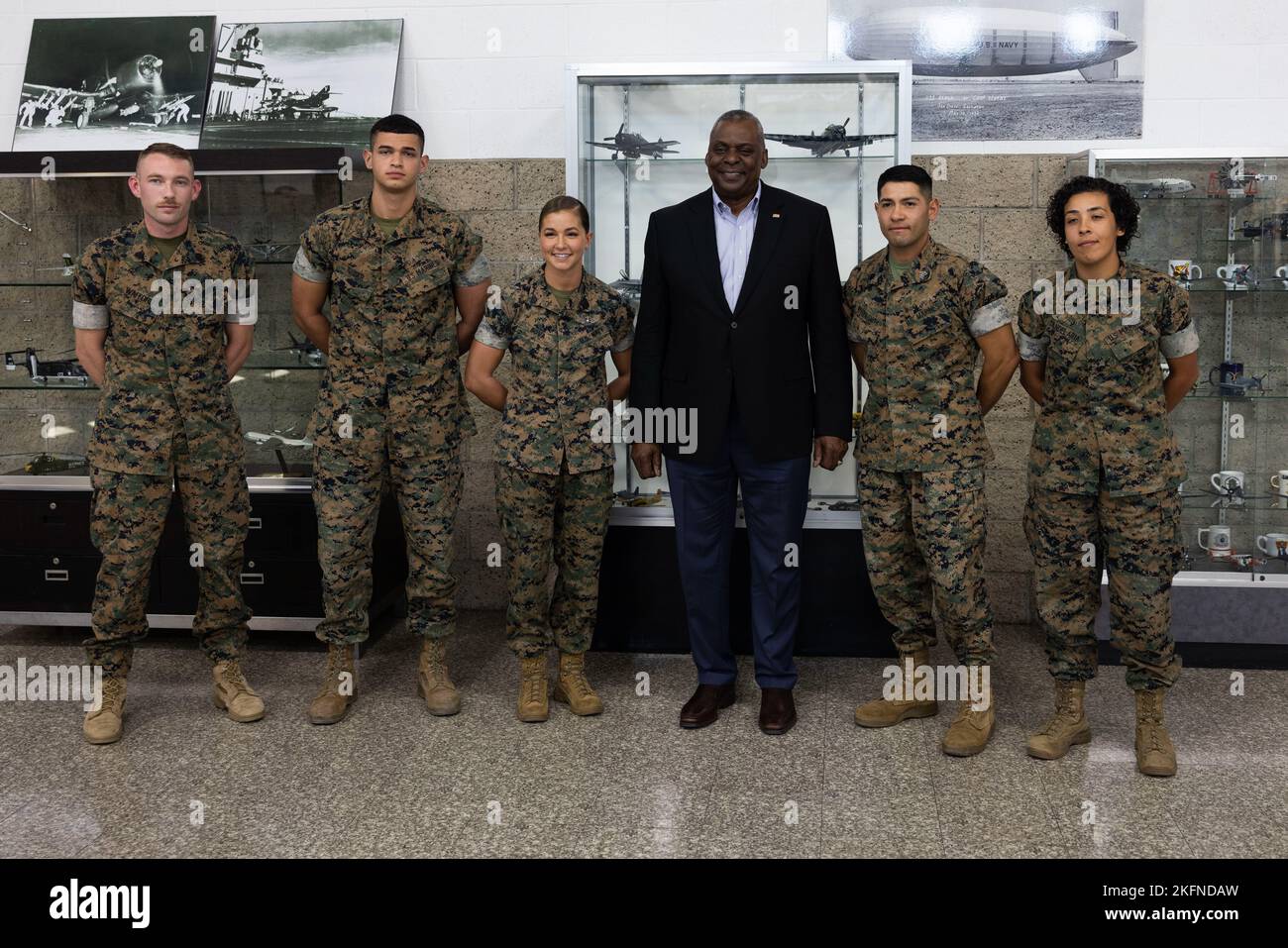 U.S. Secretary of Defense Lloyd J. Austin III poses for a photo with ...