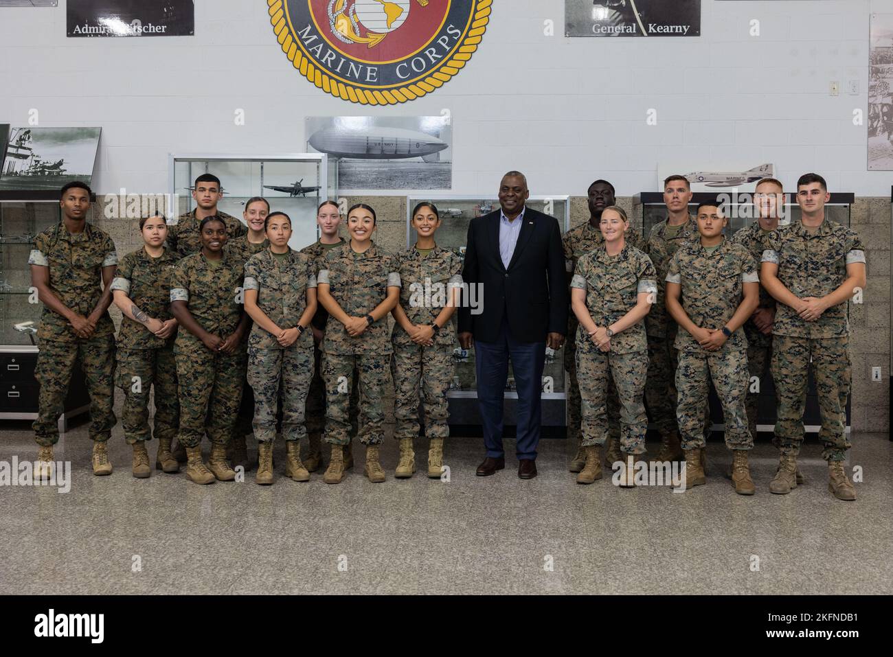 U.S. Secretary of Defense Lloyd J. Austin III poses for a photo with ...