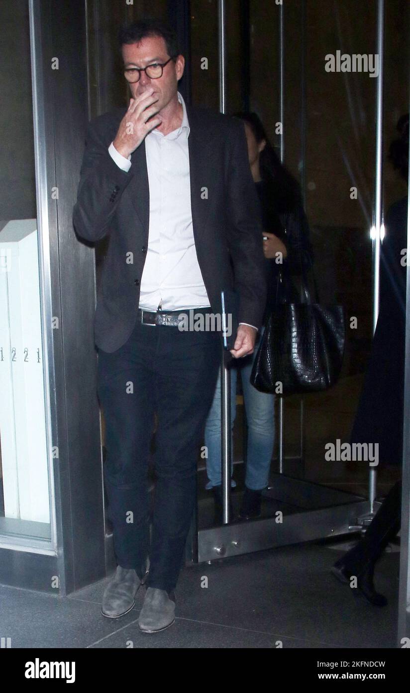 New York, NY, USA. 16th Nov, 2022. Mark Mylod seen exiting SiriusXM ...
