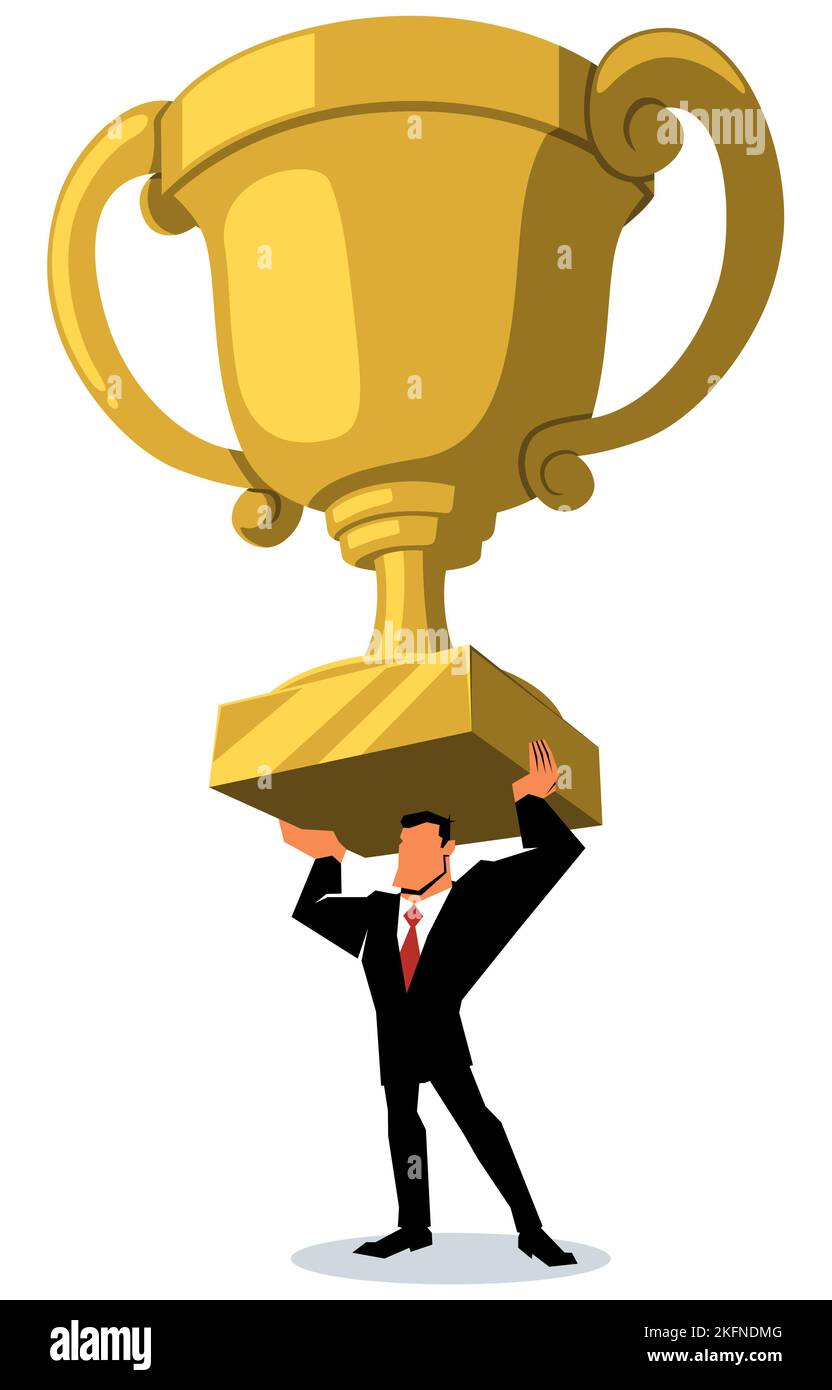 Businessman holding award Stock Vector Images - Alamy
