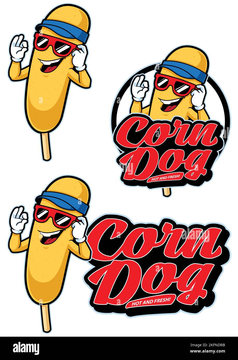 Corn Dog Mascot Stock Vector Image & Art - Alamy