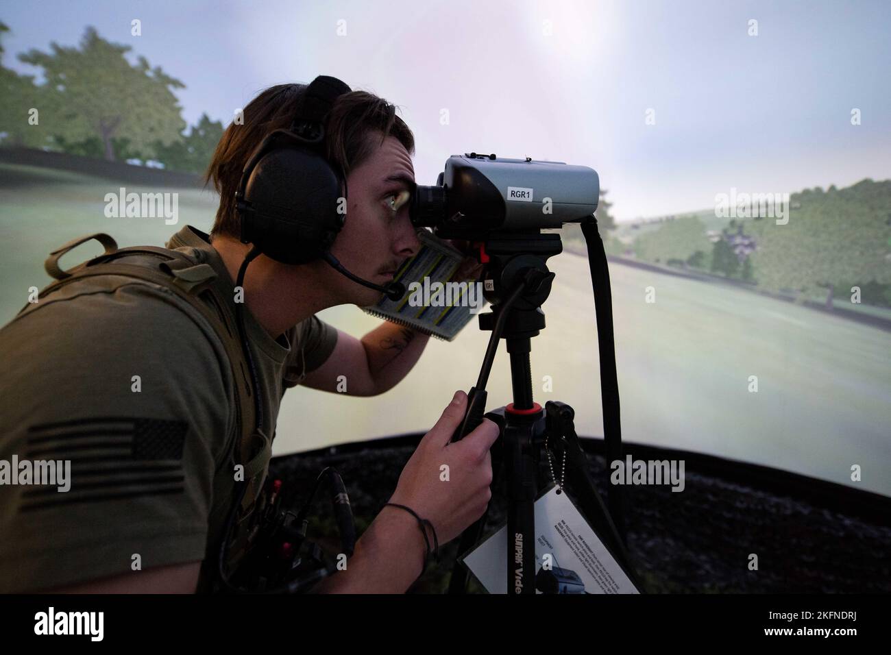 A U.S. Air Force Airman, assigned to the 4th Air Support Operations ...