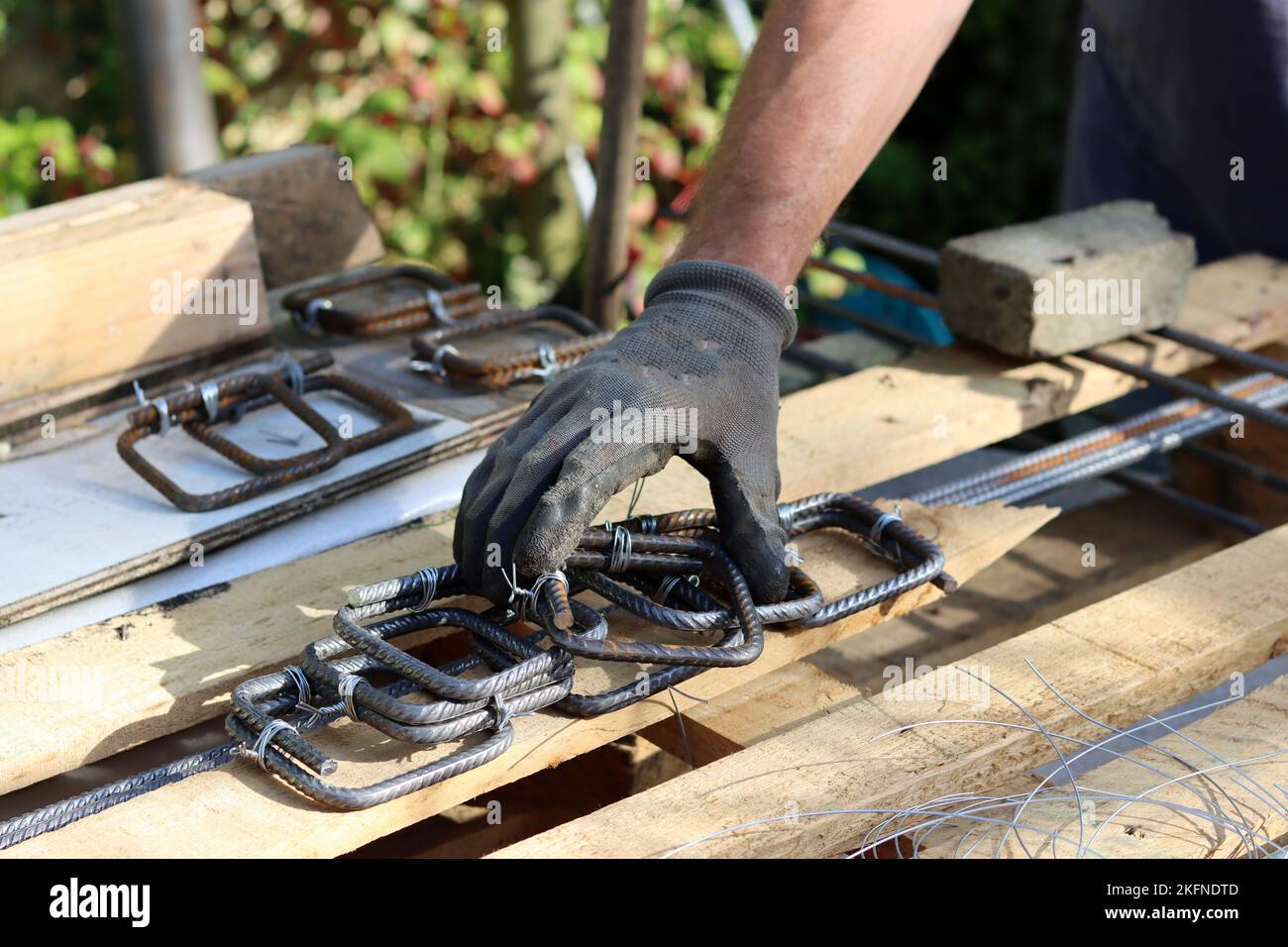 Construction holding rebar construction site hi-res stock photography ...