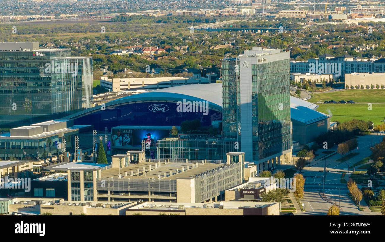 An aerial shot of Dallas Cowboys Practice Facility surrounded by other ...