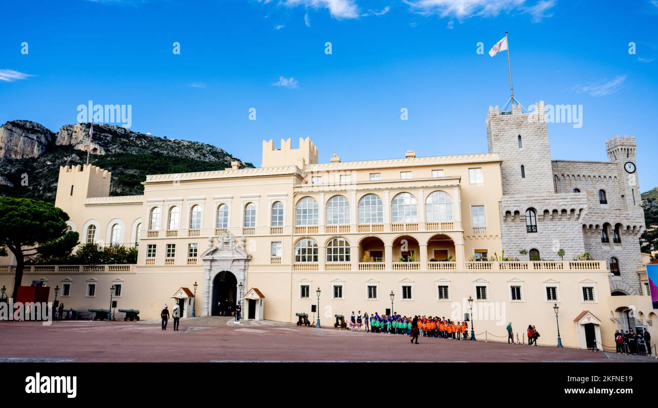 Monaco. 19th Nov, 2022. Monaco Palace during the Army Parade, as part ...