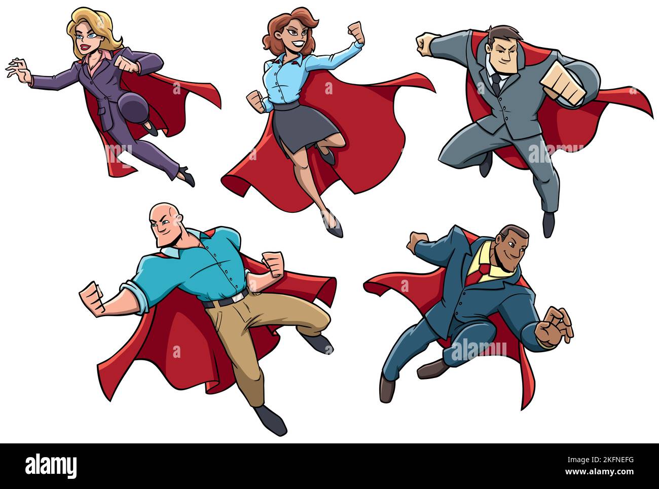 Super Business Heroes on White Stock Vector Image & Art - Alamy