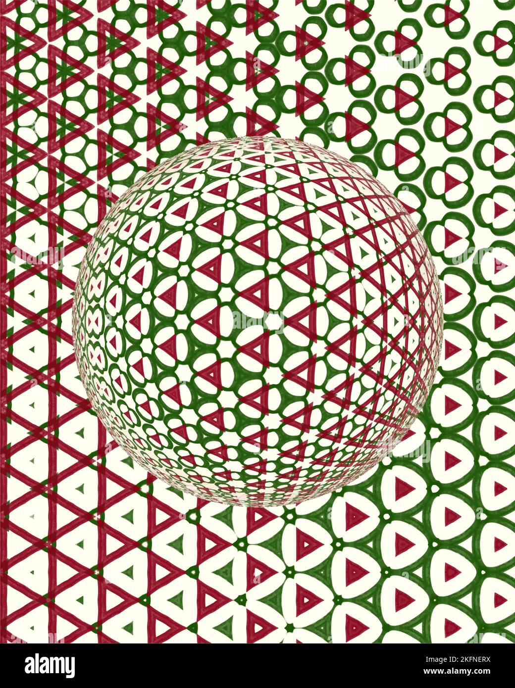 The editable shapes create a patterned sphere over the vertical ...