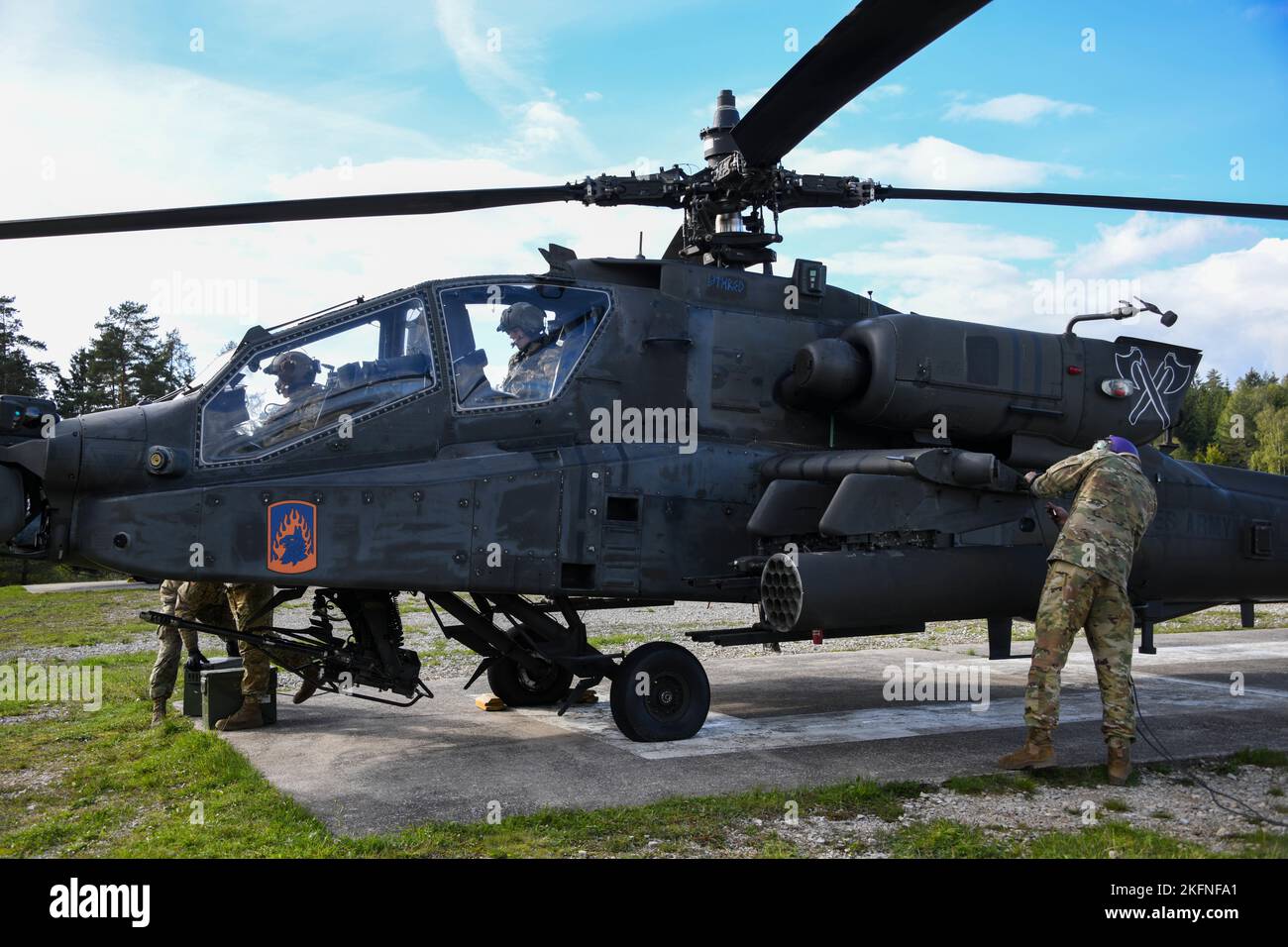 U.S. Soldiers assigned to 12th Combat Aviation Brigade conduct pre ...