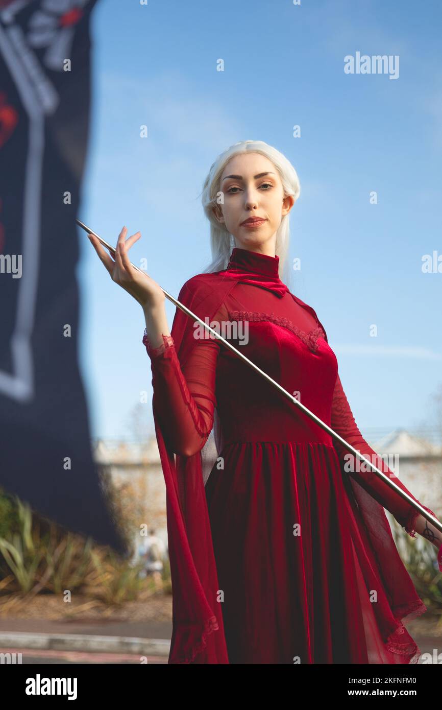BIRMINGHAM NEC, UK - NOVEMBER 13, 2022. A cosplay girl dressed as ...