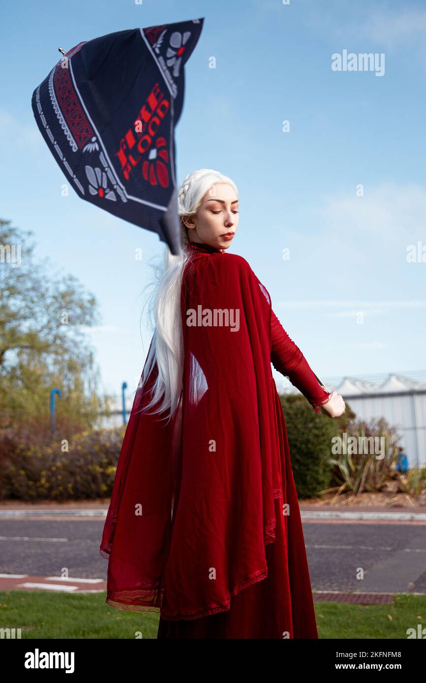 BIRMINGHAM NEC, UK - NOVEMBER 13, 2022. A cosplay girl dressed as ...