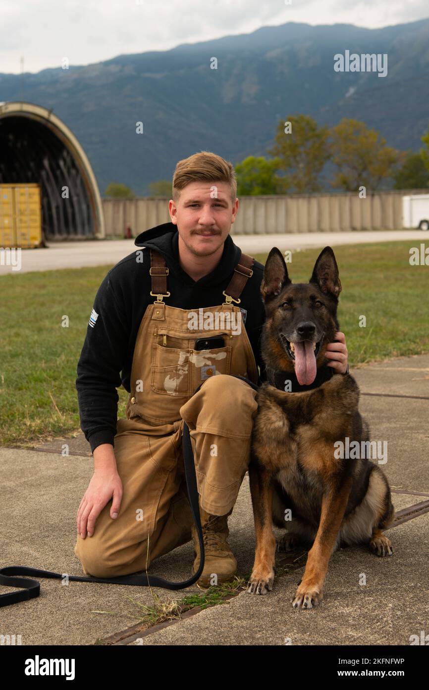Kay, 31st Security Forces military working dog, and Senior Airman Ian ...