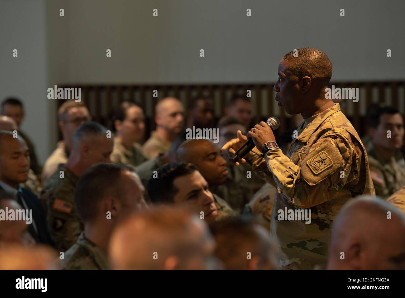 U.S. Army Sgt. Maj. Elian Strachan, regimental sergeant major, U.S. Army Chaplain Corps ...