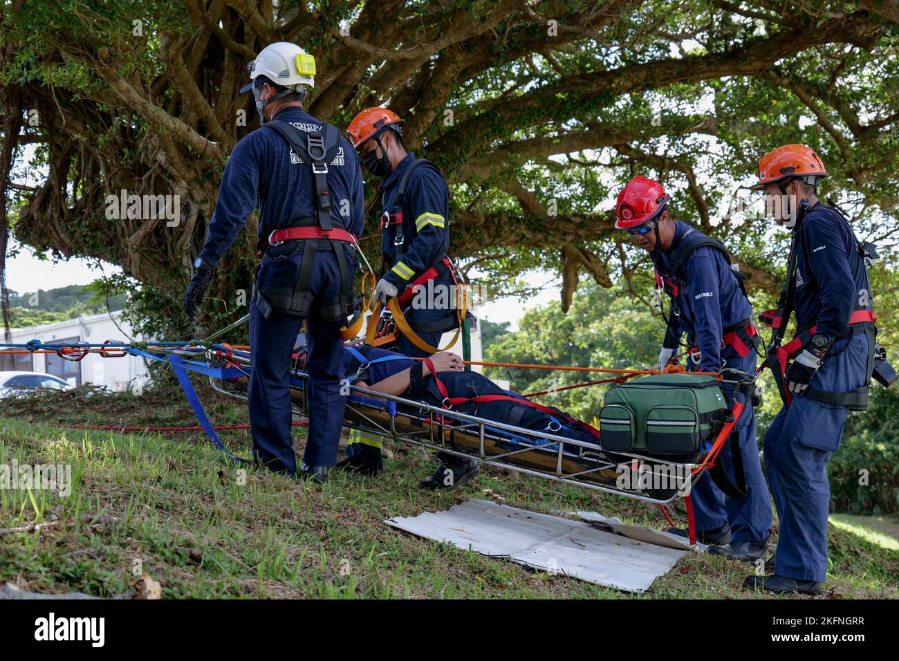 Firefighters with Marine Corps Installations Pacific Fire and Emergency ...