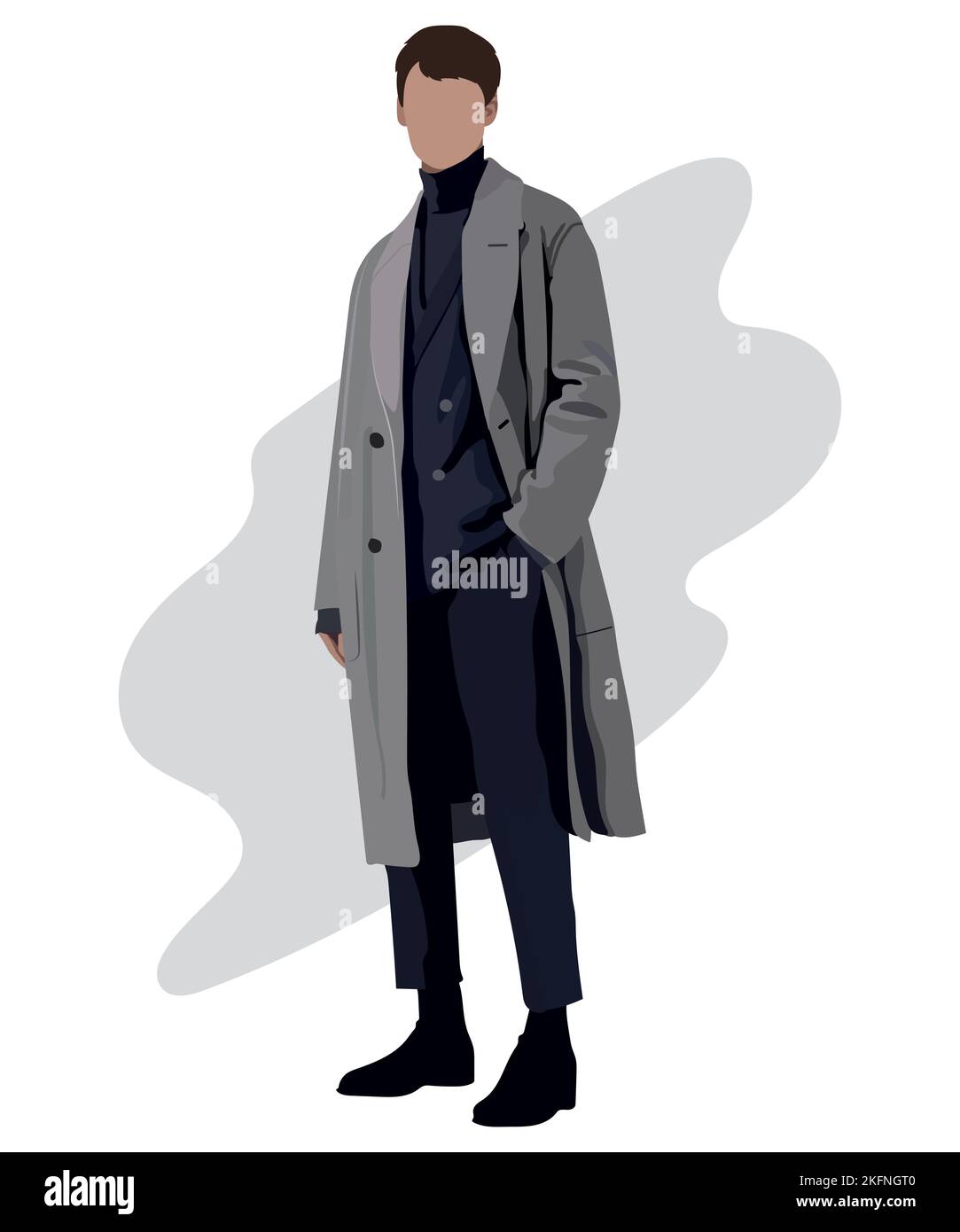 Stylish man. Cartoon male characters. Men in fashion clothes. Flat ...