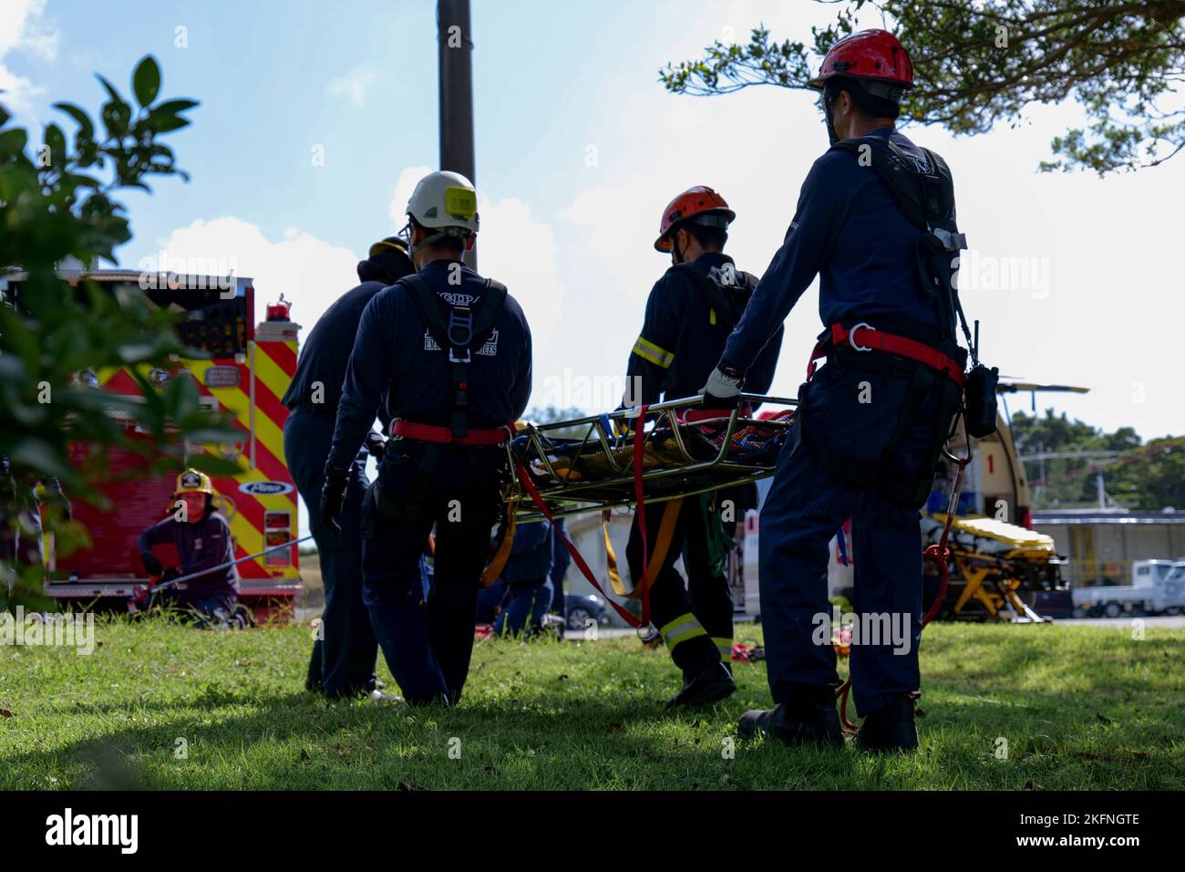 Firefighters with Marine Corps Installations Pacific Fire and Emergency ...