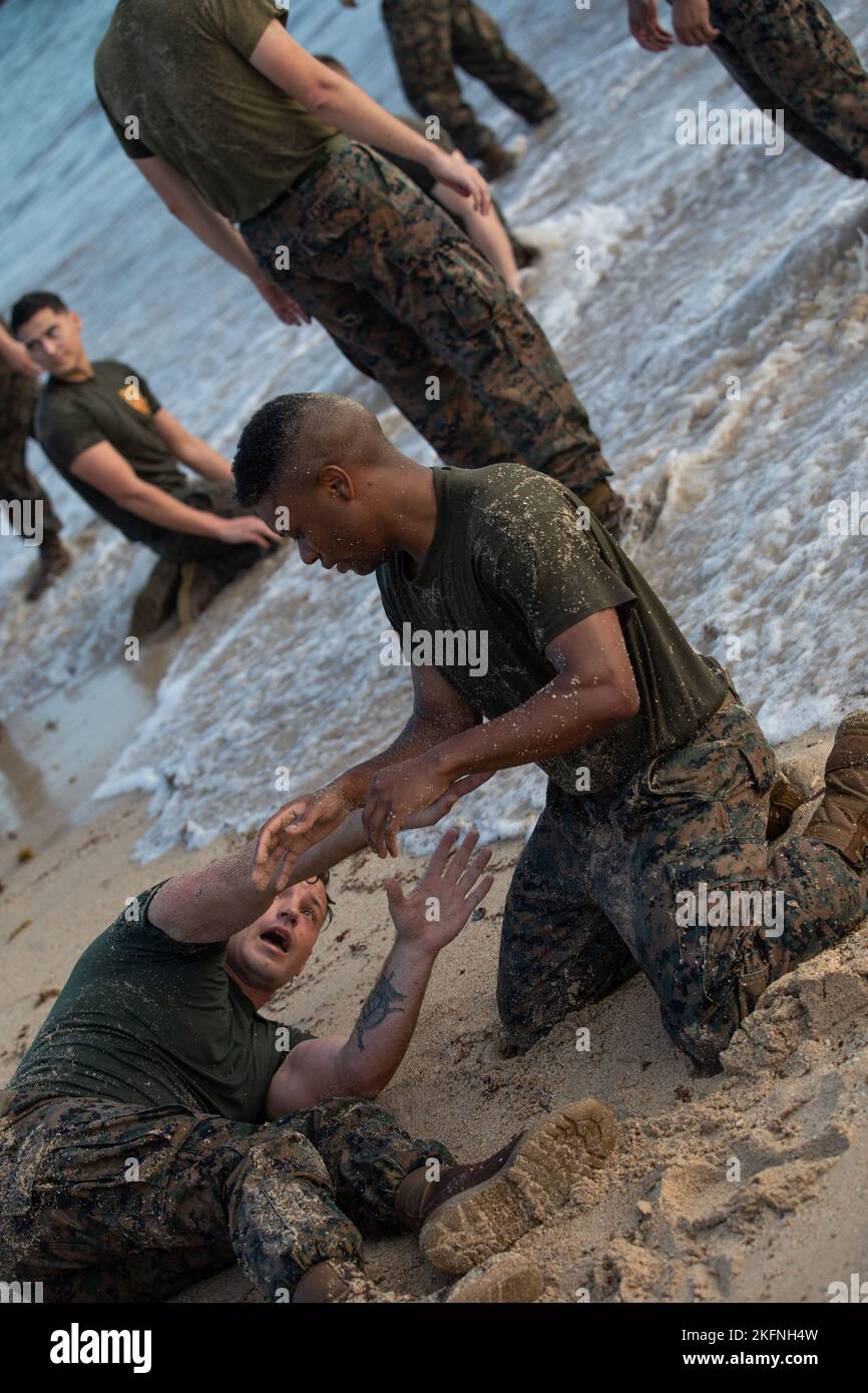 U.S. Marines with Headquarters Company, III Marine Expeditionary Force ...