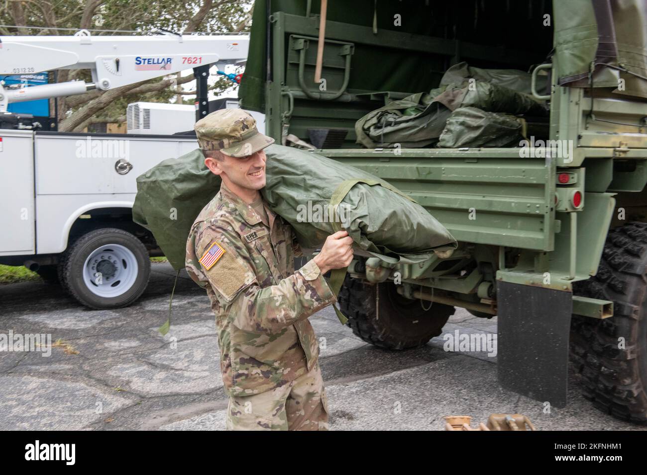 Members of the 3-265 ADA Regiment, Florida Army National Guard, prepare ...