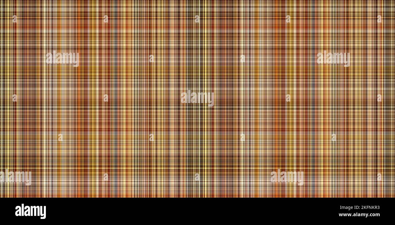 Woodland brown tartan seamless border textile. Tonal autumnal forest ...