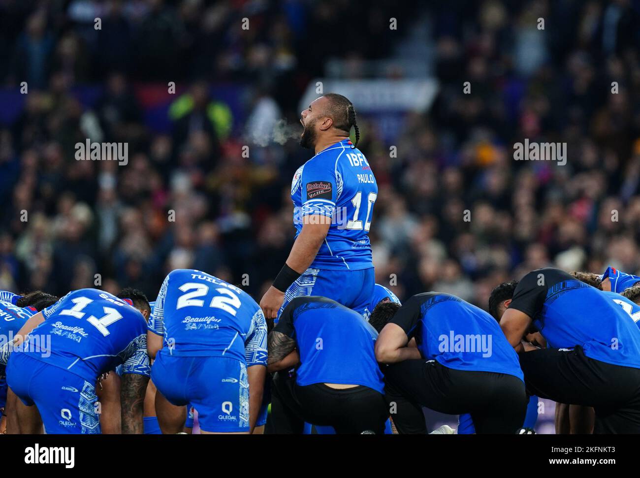 Samoa's Junior Paulo leads a Siva Tau ahead of the Rugby League World ...