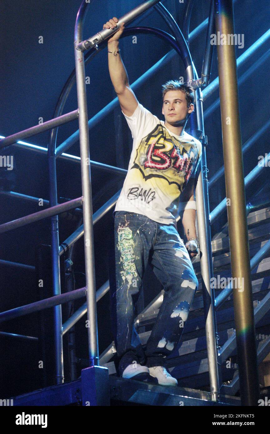 LEE RYAN, BOYBAND, BLUE, 2003: Lee Ryan from BLUE at Cardiff ...