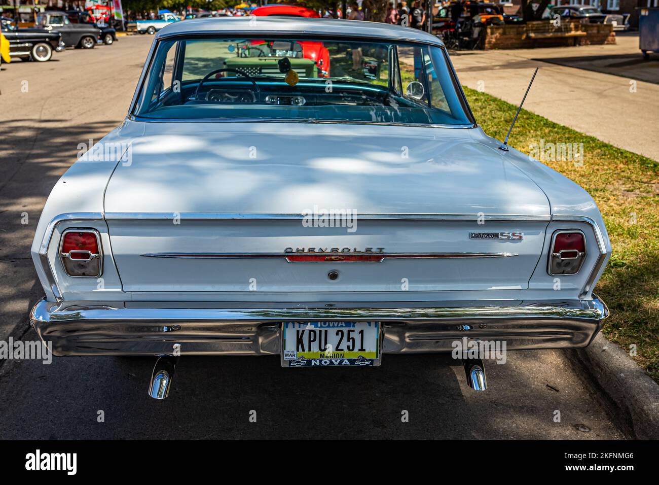Des Moines, IA - July 03, 2022: High perspective rear view of a 1963 ...