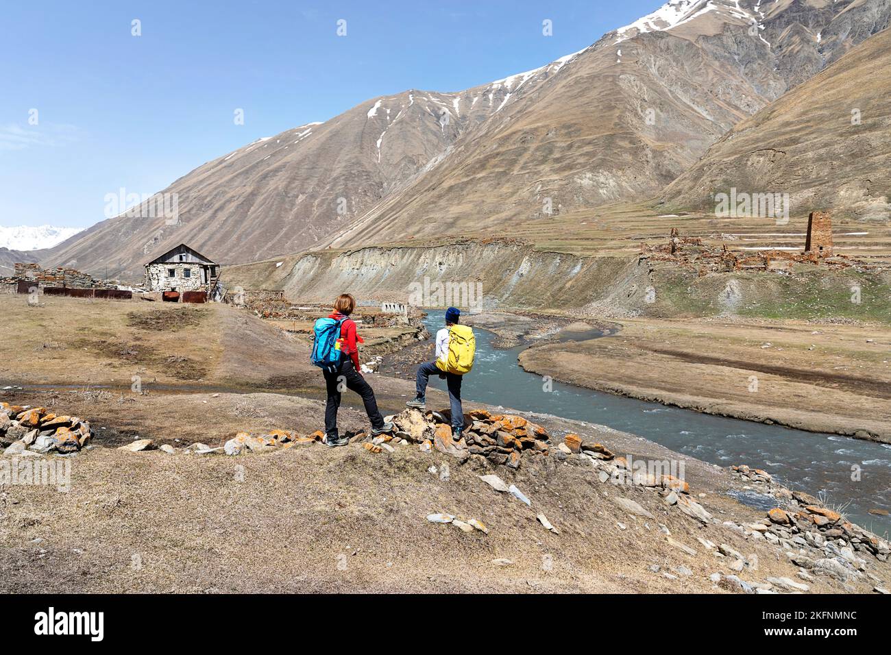 Hikers walking mountain pillar hi-res stock photography and images - Alamy