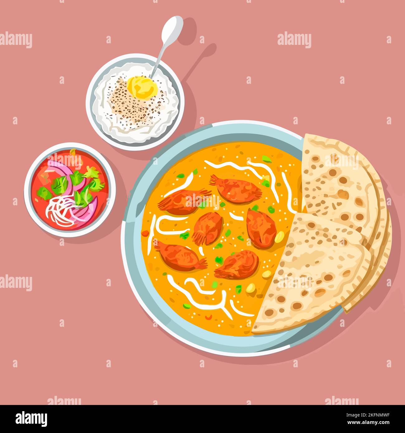 Chicken curry background Stock Vector Images - Alamy