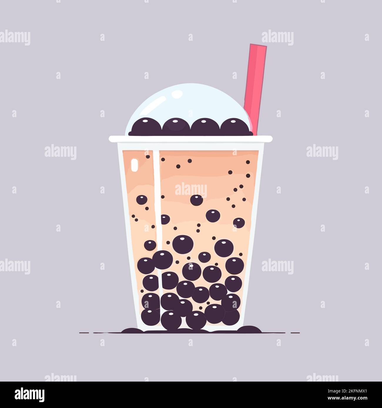 A vector illustration of a bubble tea with a straw Stock Vector Image ...