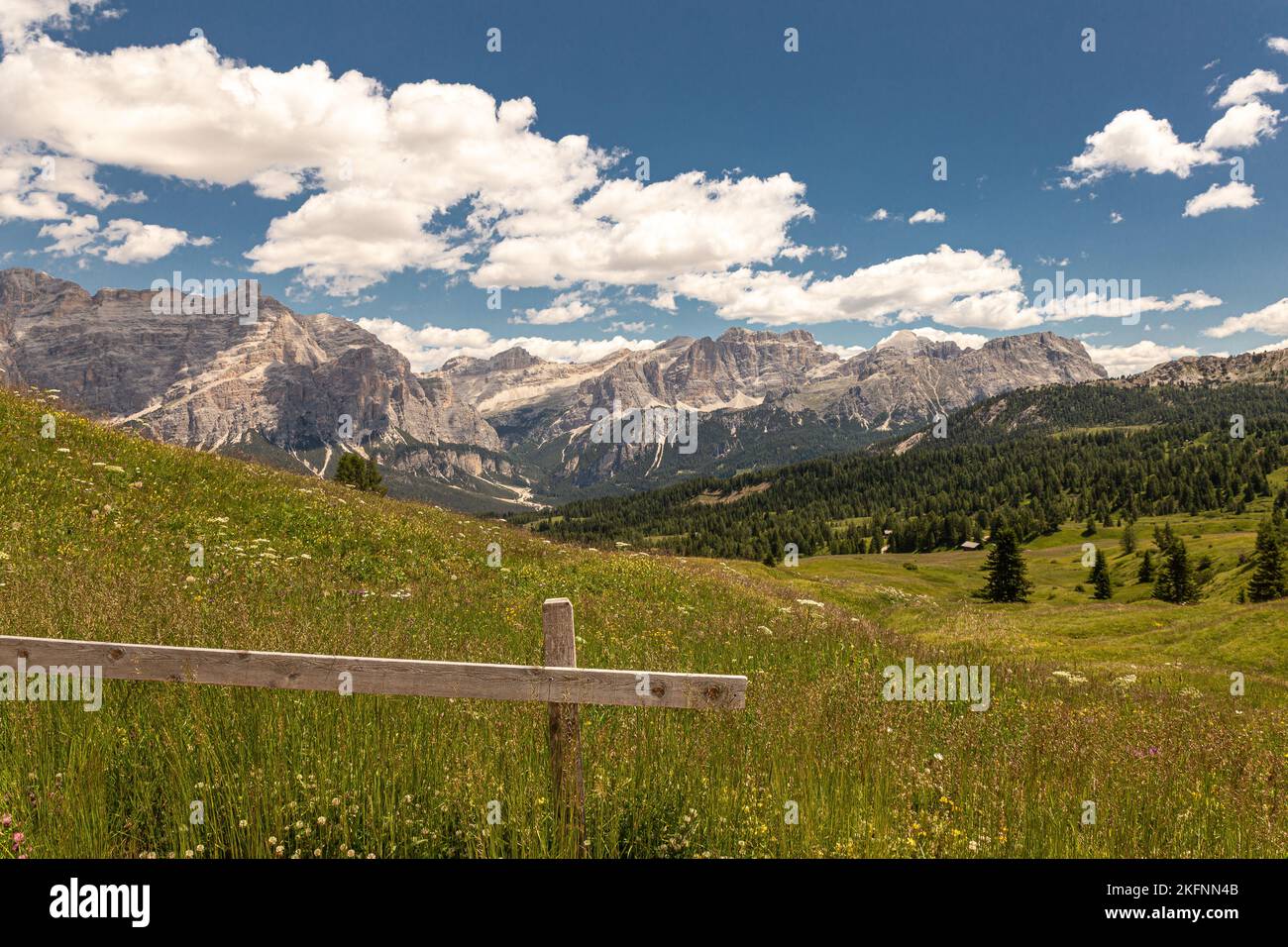 Dolomiti Alps in Alta Badia landscape amd peaks view, Trentino Alto ...