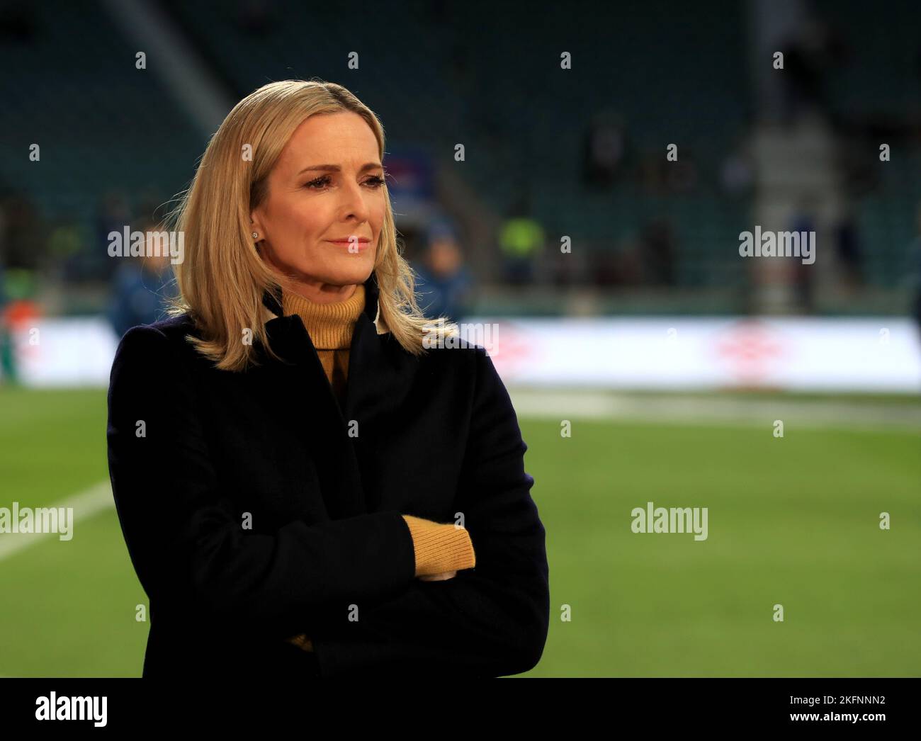 TV presenter Gabby Logan before the Autumn International match at ...