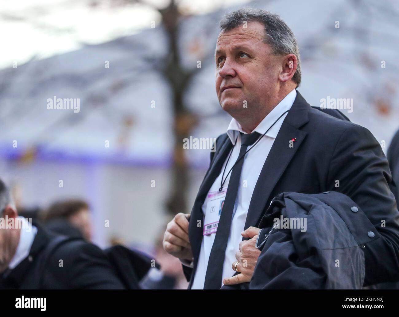 New Zealand head coach Ian Foster arrives at the ground before the ...
