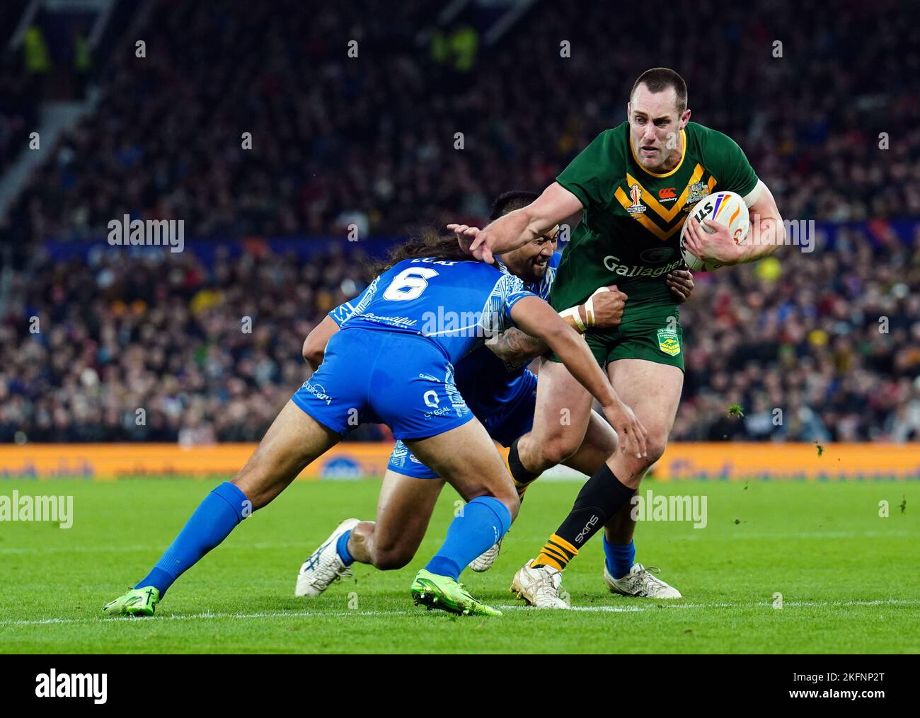 Australia's Isaah Yeo tackled by Samoa's Jarome Luai during the Rugby ...