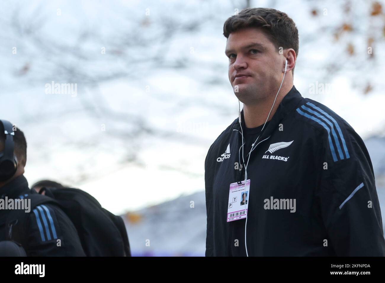 New Zealand's Scott Barrett arrives before the Autumn International at ...
