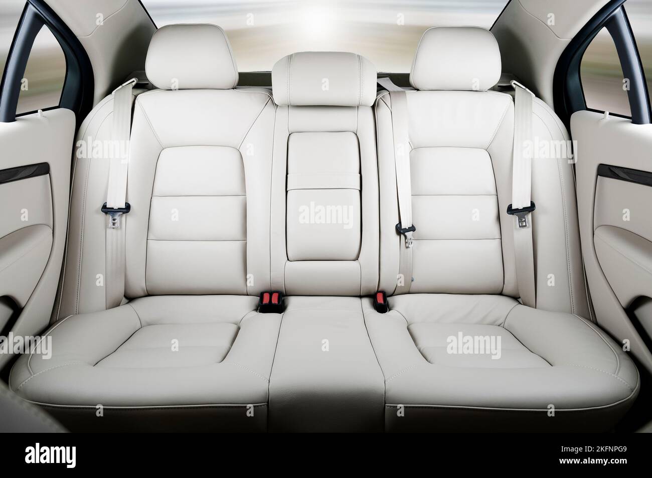 Back passenger seats in modern luxury car, frontal view Stock Photo - Alamy