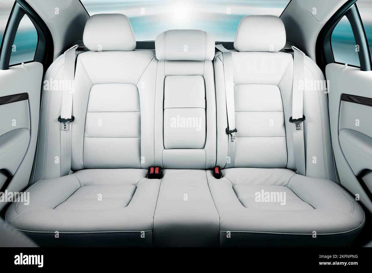 Back passenger seats in modern luxury car, frontal view Stock Photo - Alamy