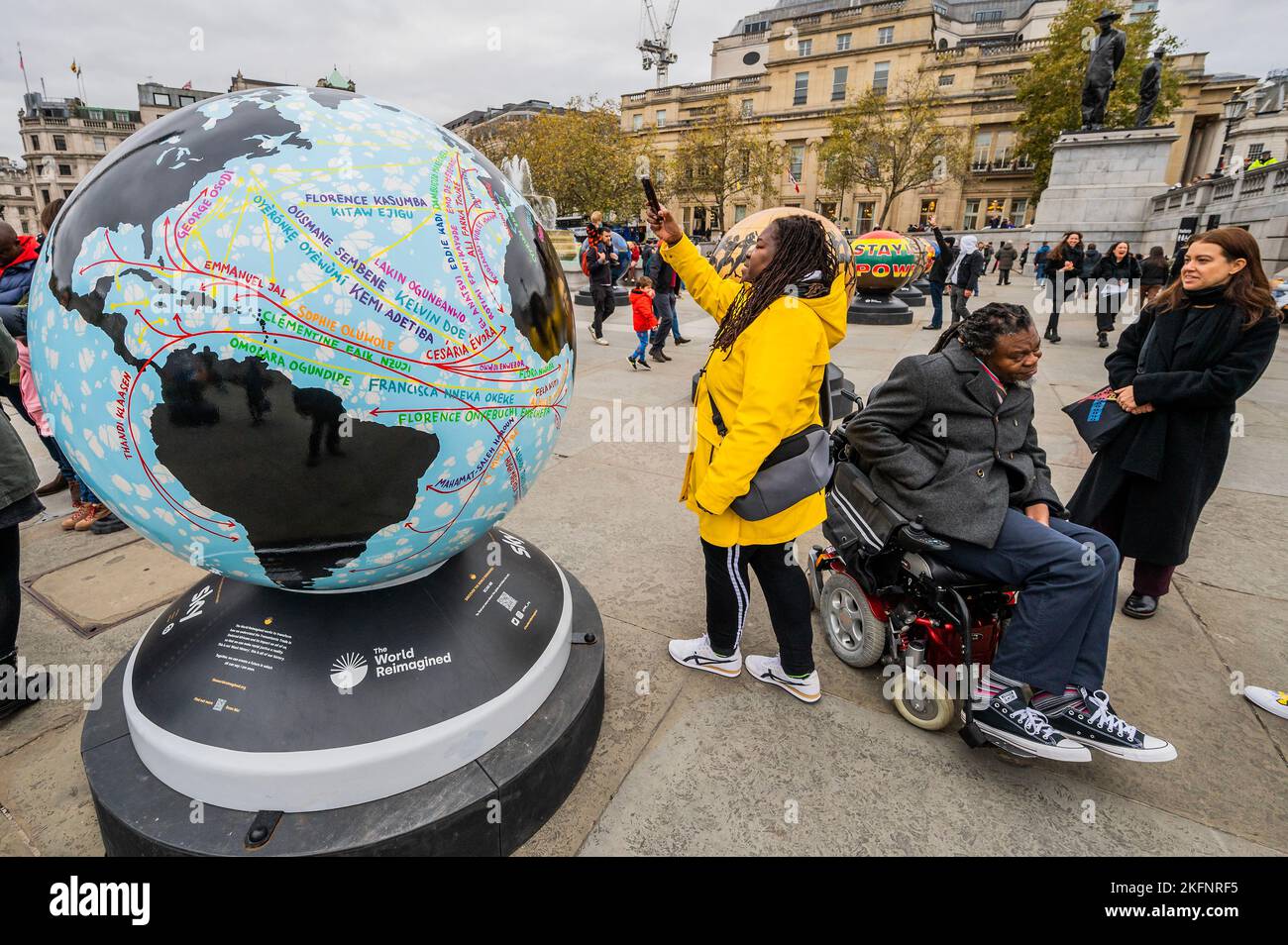 London, UK. 19 Nov 2022. Yinka Shonibare CBE with his globe, titled The ...